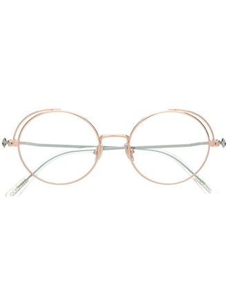 Jimmy Choo Eyewear Runde Brille - Gold