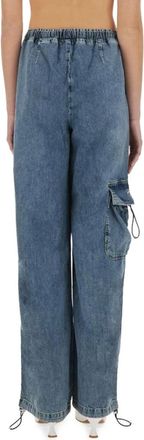 Moschino Femme, Pantalons, Bleu, Taille: 40 FR Wide Pantalons
