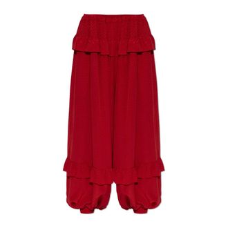 Chlo&eacute; Pantalon fluide &agrave; volants - Femme - Pantalons - Rouge - Taille: 36 FR