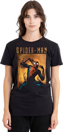 Spider-Man Marvel Womens Spiderman Creeping Venom Ladies, Black T-Shirt, M