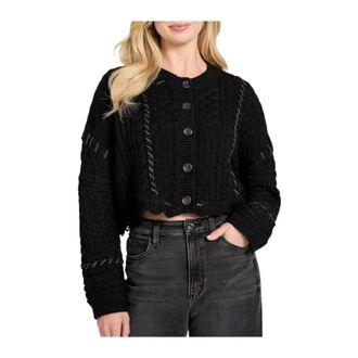Guess Femme, Pulls, Noir, Taille: 38 FR Cable Mix Kaori Cardigan