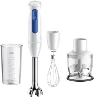 Braun Stabmixer MultiQuick 3 MQ 30202 M - Elektrischer Stabmixer mit PowerBell VPlus Technologie, 2 Geschwindigkeiten, EasyClick Plus System, 3-teiliges Zub