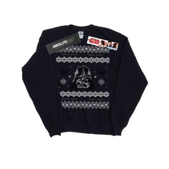 Star Wars Mens Christmas Darth Vader Fair Isle Sweatshirt (Bleu marine)