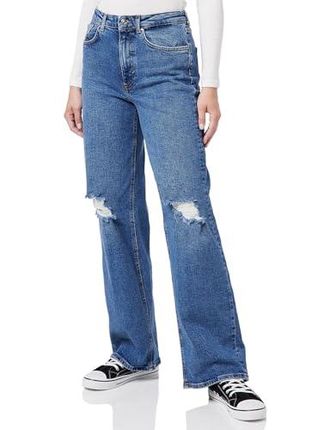 Only ONLJUICY HW Wide Leg des DNM NAS995 Noos, Jeans aux Femmes, Dark Medium Blue Denim, 29/32