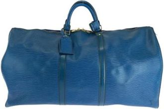 Louis Vuitton unisex, Pre-owned, Bleu, Taille: ONE Size Sac Week-end en cuir Pre-owned