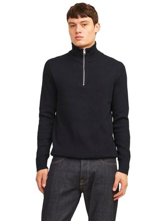 Jack & Jones Male Strickjacke mit Viertelreißverschluss Einfarbig Strickjacke mit Viertelreißverschluss