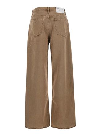 A Gold E Womens Jeans Low Slung Baggy Brown Lyocell