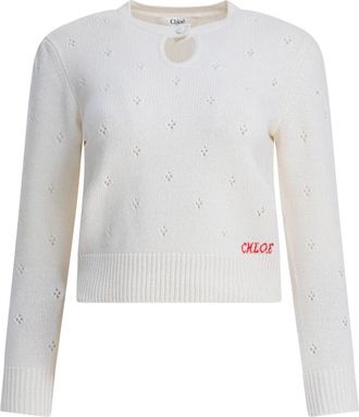 Chloé Femme, Pulls, Blanc, Taille: 42 FR Pull Ajusté