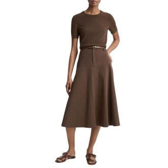 Vince Femme, Jupes, Brun, Taille: 38 FR Midi Skirts