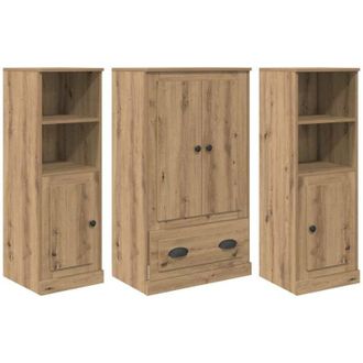 vidaXL vidaXL Haut Armoire 3 pcs Ch&ecirc;ne artisanal Bois ding&eacute;nierie