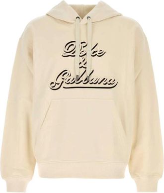 Dolce & Gabbana Homme, Sweatshirts et sweats &agrave; capuche, Beige, Taille: M Logo Sweat &agrave; capuche