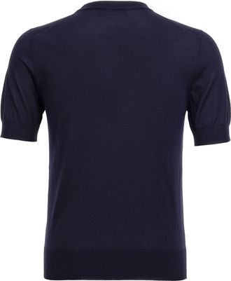 Dolce & Gabbana Tone-on-Tone Logo-Embroidered Silk Sweater - Navy