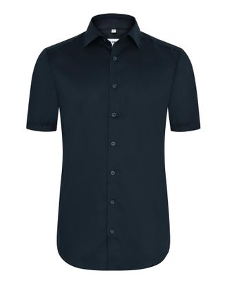 Olymp Level Five, Body Fit, Kurzarmhemd mit Stretch und Feinmuster in