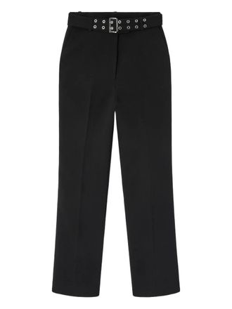 Ganni pantalon &agrave; taille ceintur&eacute;e - Noir