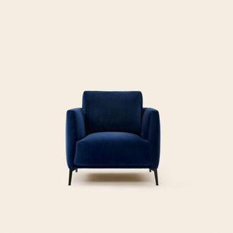 Madura Fauteuil Odelle Velours bleu nuit - BLEU