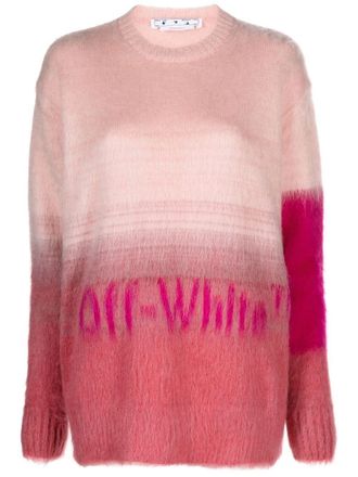 Off-white pull en maille intarsia - Rose