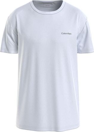 Calvin Klein Herren T-Shirt Kurzarm Micro Logo Interlock Rundhalsausschnitt, Wei&szlig; (Bright White), XL