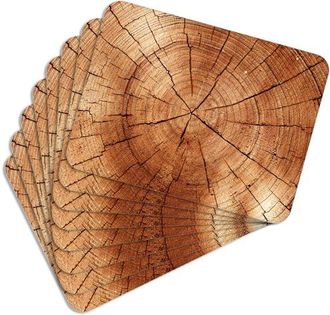 MG Design Mg Design Lot de 8 Sets de Table en liège - Wood 2 - 30 × 40 cm - résistants à la Chaleur, faciles à Nettoyer