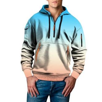 Generic Sweat à capuche floral coup de pinceau pour homme, haut confortable à manches longues décontracté pour lhiver, multicolore, 3XL