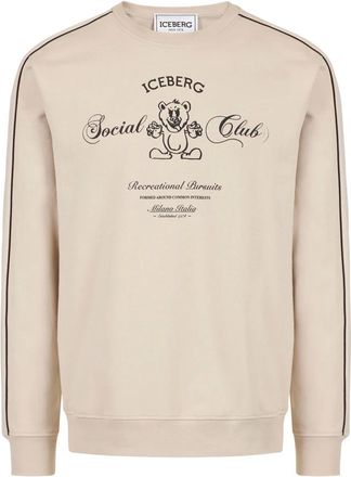 Iceberg Homme, Sweatshirts et sweats &agrave; capuche, Beige, Taille: S SweaT-shirt ras du cou