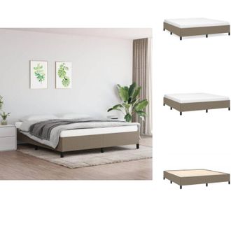 vidaXL Bettgestell ohne Matratze Taupe 160x200 cm Stoff - Bettrahmen - Doppelbett - Lattenrost - Holzrahmen - Massivholzbette