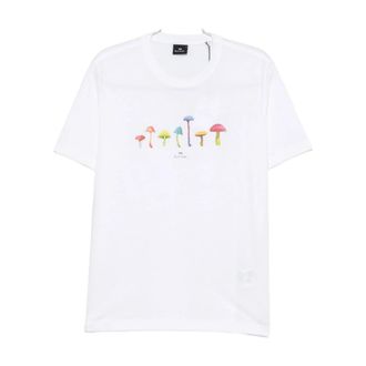 Paul Smith Pilzprint T-Shirt - - Tops - Herren - Wei&szlig; - XL