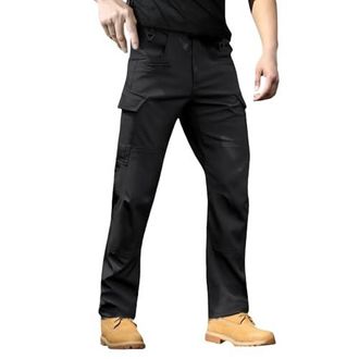 Generic Pantalon Cargo Baggy pour Homme Tactique Ample Pant Multi-Poches Zipp&eacute; Classique Pantalon Homme Plage Respirant Taille &Eacute;lastique Survetement D&eacute;t&eacute; Stre