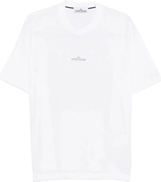 Stone Island Homme, Tops, Blanc, Taille: XL T-Chemises