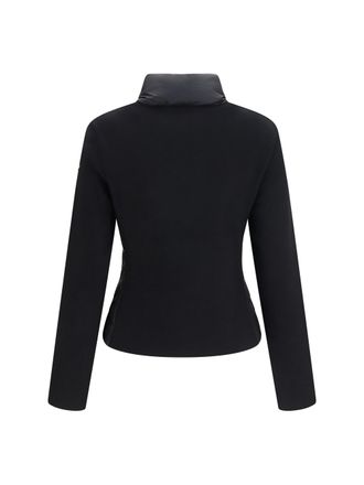 Moncler Womens Cotton Padded Cardigan Black Sweater