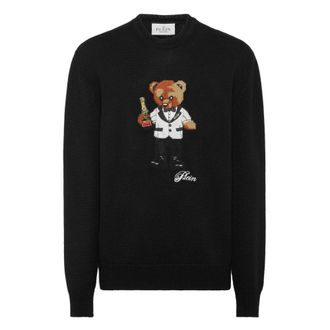 Philipp Plein Rundhals-Strickpullover Teddy - - Knitwear - Herren - Schwarzk - XL