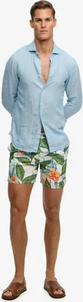 Superdry Short de bain 16 pouces &agrave; imprim&eacute; hawa&iuml;en - Vert optique