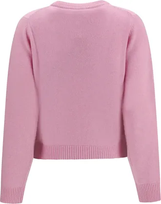 Ganni Tiger Graphic Wool Sweater - Pink
