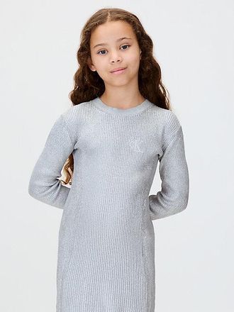 Calvin Klein Kleid Mit Silberfarbener Beschichtung - Silver - M&auml;dchen - 10 Jahre (140 cm)