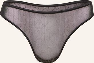 Calvin Klein String Minimalist Emblem Mit Schmucksteinen schwarz