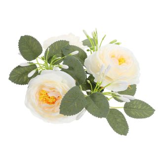 Valiclud K&uuml;nstlicher Blumenkerzenring mit champagnerfarbenem Tee Blumen Tischkranz zur Hochzeitsdekoration Realistischer Kerzenkranz f&uuml;r Wohnraum und Feierlich