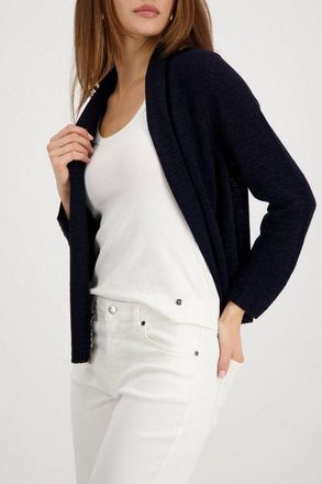 Monari Strickjacke Jacke Strick&uuml;berwurf Basic Schalkragen, Regular Fit