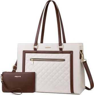 Mosiso Sac Fourre-tout Pour Femmes 15,6 Pouces, Cuir PU Quilt&eacute; Rhombus, Crossbody avec Compartiment Laptop, Grande Capacit&eacute; Imperm&eacute;able, Pour Enseignants/Tra
