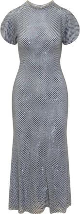 Self Portrait Femme, Robes, Bleu, Taille: 38 FR Robe Longue Orn&eacute;e de Strass