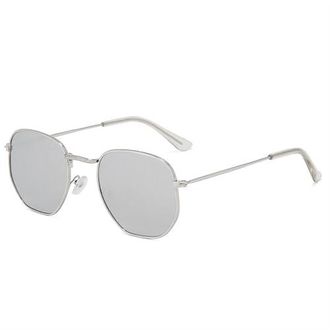Generic Lunettes De Soleil En M&eacute;tal For Hommes Et Femmes Sport Plein Air(Silver)