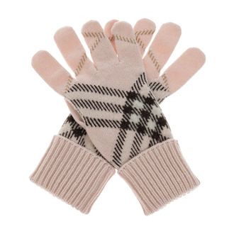 Burberry Gants en cachemire - Femme - Accessoires - Rose - Taille: M/L