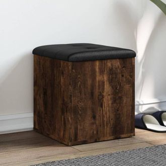 vidaXL Vidaxl - Banc de rangement ch&ecirc;ne fum&eacute; 42x42x45 cm bois ding&eacute;nierie