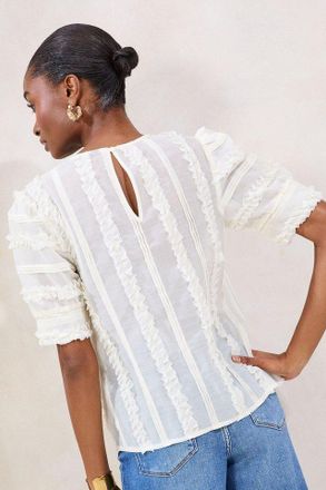 Lipsy T-Shirt Lipsy T-Shirt mit Puff&auml;rmeln, Regular (1-tlg)