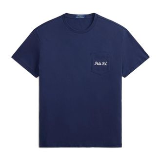 Polo Ralph Lauren Bear Society Fleece Pocket Tee - - Tops - Herren - Blau - XL