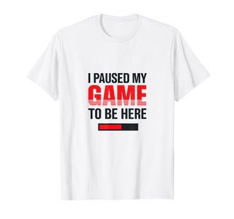 Hello Kitty I Paused My Game to Be Here Gaming Humor Design Shirt Game T-Shirt