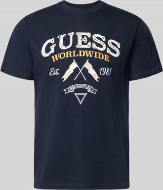 Guess T-Shirt mit Rundhalsausschnitt und Label-Stitching