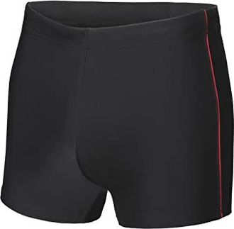 Ladeheid LA40-168 Short de bain pour homme à séchage rapide pour la plage et la piscine, Noir/rouge (173), 3XL