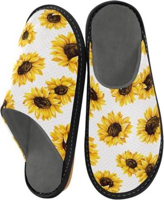 HMZXZ Pantoufles dété motif tournesol pour homme et femme, tournesol jaune, pantoufles dintérieur pour la maison, la chambre à coucher, les voyages, multico