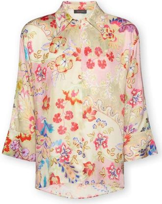 Elena Miro Femme, Blouses et Chemises, Multicolore, Taille: 48 FR Chemise Imprim&eacute;e en Viscose