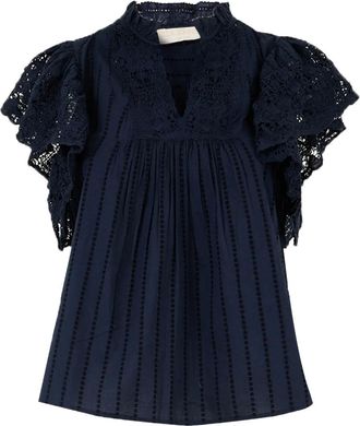 Ulla Johnson Julie Bluse mit Puffärmeln - Blau