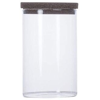 Sagaform Nature Aufbewahrungsgef&auml;&szlig; aus Glas mit einem Korkstopfen in der Farbe Transparent-Braun, Ma&szlig;e: 10cm x 10cm x 16cm, 5018336